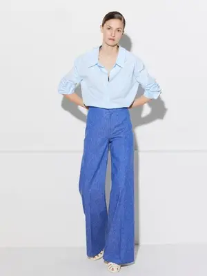 CALLAS MILANO Jane Stretch Denim Flare-leg High Waist Jean - Blue