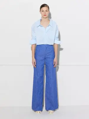 CALLAS MILANO Jane Stretch Denim Flare-leg High Waist Jean - Blue
