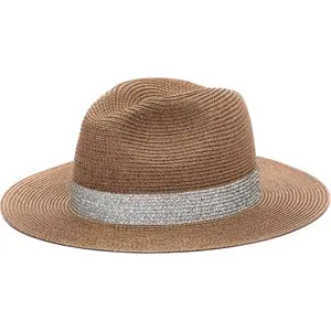 LASTELIER Portofino Trimmed Straw Hat - Silver