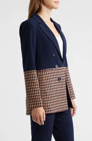 TAHARI ASL Checked Double-breasted Jacket
