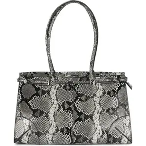 Jeffrey Campbell Palomino Leather Satchel - Grey Black Python