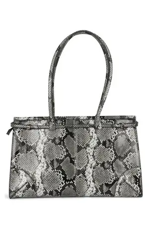 Jeffrey Campbell Palomino Leather Satchel - Grey Black Python