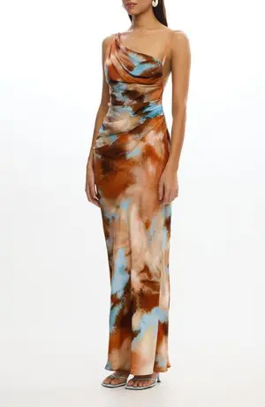 Significant Other Rhode Abstract Asymmetric Neck Gown