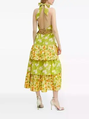NEVER FULLY DRESSED Floral-print Halterneck Dress