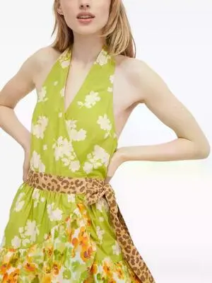 NEVER FULLY DRESSED Floral-print Halterneck Dress