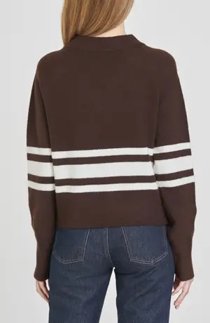 WAYF Stripe V-neck Sweater