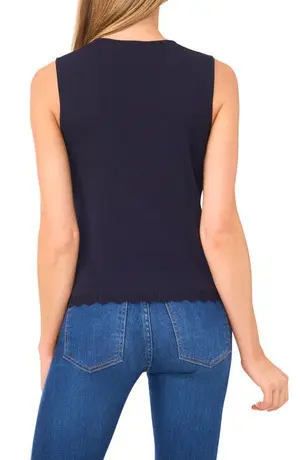 Ted Baker London Scalloped Hem Sleeveless Sweater - Baritone Blue