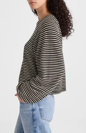 Madewell Stripe Curved Long Sleeve T-shirt