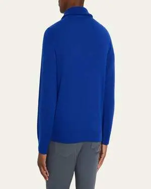 Brioni Cashmere And Silk Knit Half-zip Sweater - Coffee