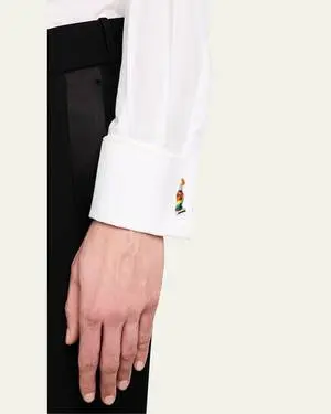 JAN LESLIE Paint Tube Stripe And Splatter Sterling Silver Cufflinks