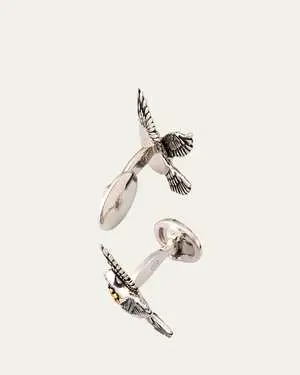 JAN LESLIE Peace Dove Sterling Cufflinks