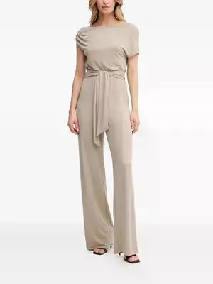 Guess Draped-neckline Belted Jumpsuit - Neutrals