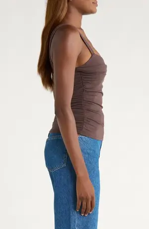 REFORMATION Trish Ruched Tank - Mole