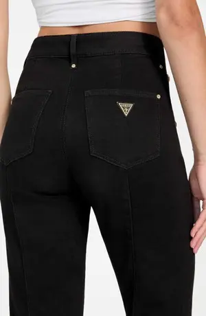 Guess High-waist Flare Leg Sailor Jeans - Black