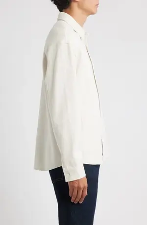 FRAME Waffle Textured Button-up Shirt - Warm White