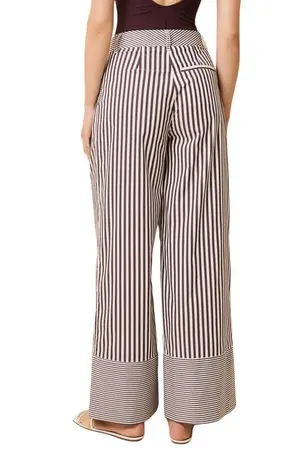 Solid & Striped Marnie Stripe Wide-leg Cotton-blend Pants