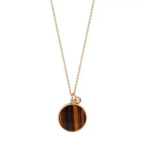 Ginette Ny Ever Rose Gold Necklace - Tiger Eye