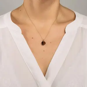 Ginette Ny Ever Rose Gold Necklace - Tiger Eye