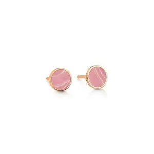 Ginette Ny Ginette NY Mini Ever Stud Earrings Pink Rhodochrosite