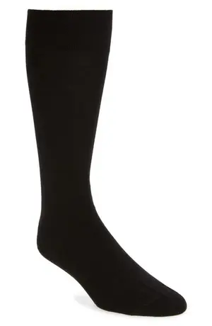 Nordstrom Combed Cotton Blend Dress Socks - Black