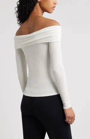 Bp. Rib Off-the-shoulder Top - Ivory