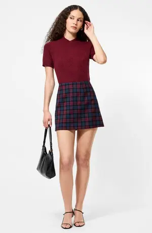 French Connection Plaid A-line Mini Skirt
