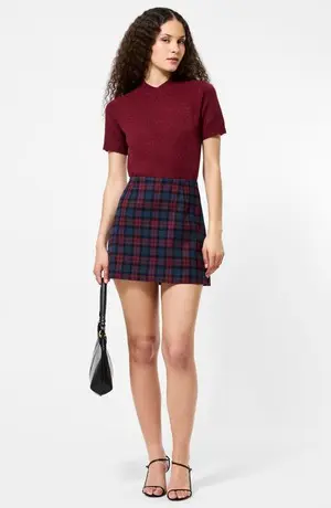 French Connection Plaid A-line Mini Skirt