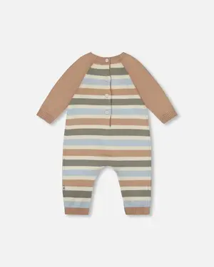 DEUX PAR DEUX Knitted Striped Romper