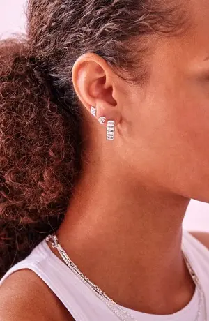 Estée Lauder Textured Hoop Earrings - Silver