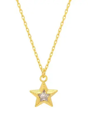 Estée Lauder Star Crystal Pendant Necklace - Gold