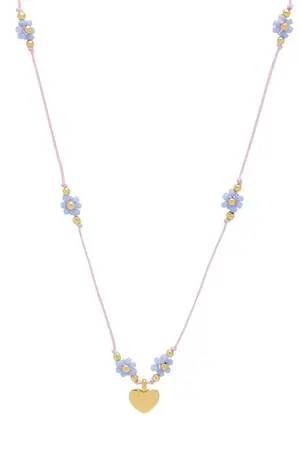 Estée Lauder Miyuki Heart & Flower Beaded Necklace - Gold