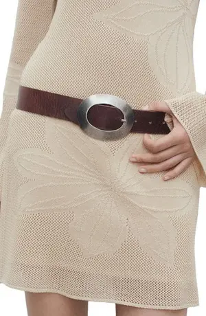 Mango Embroidered Floral Knit Mini Dress