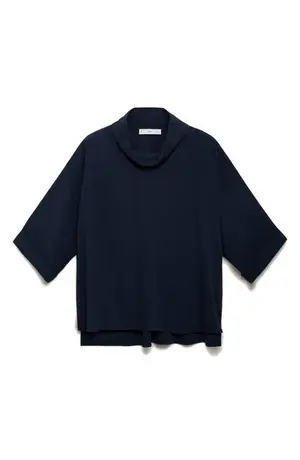 Mango Oversized Flowing Top - Navy