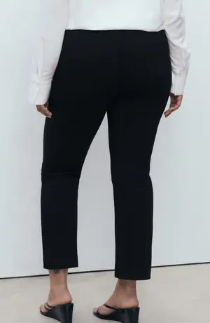 Mango Ankle Straight Leg Pants - Black