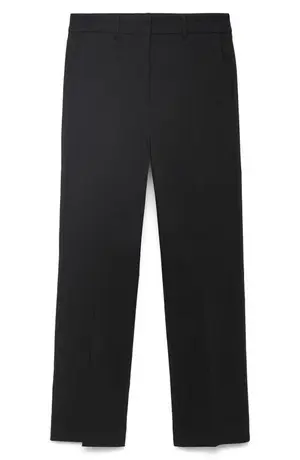 Mango Ankle Straight Leg Pants - Black