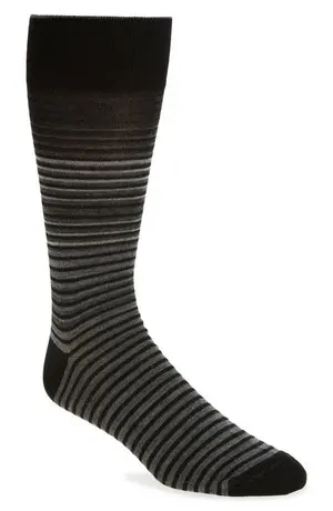 Nordstrom Gradient Stripe Wool Blend Dress Socks - Grey