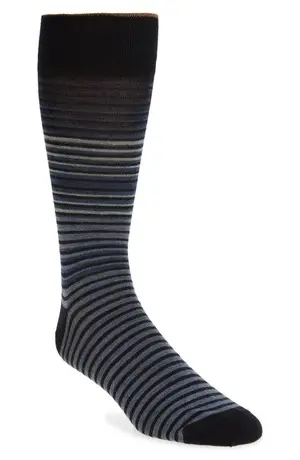 Nordstrom Gradient Stripe Wool Blend Dress Socks - Navy