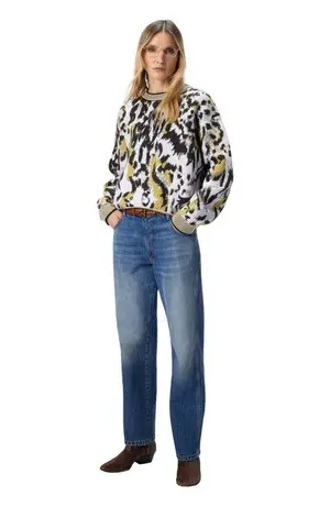Missoni Boxy Crew Neck Animalier Sweater