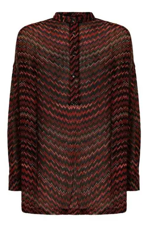 Missoni Blouse With Mandarin Collar And Zigzag Pattern