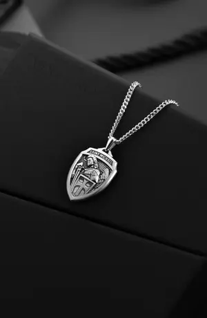 VINCERO St. Michael Shield Pendant Necklace