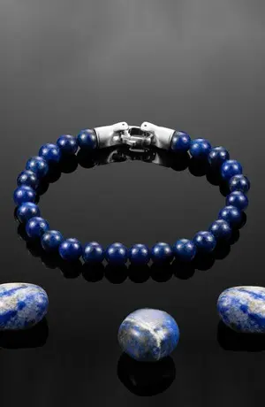 VINCERO Beaded Lazuli Bracelet - Lapis