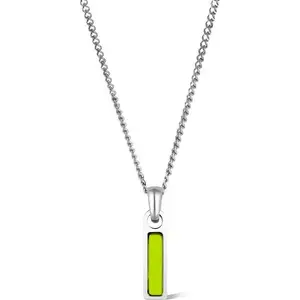 VINCERO Birthstone Tag Pendant Necklace - Silver/august/green Crystal