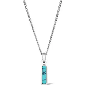 VINCERO Birthstone Tag Pendant Necklace - Silver/december/turquoise