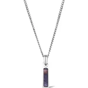VINCERO Birthstone Tag Pendant Necklace - Silver/february/amethyst
