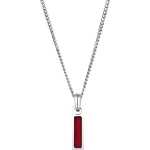 VINCERO Birthstone Tag Pendant Necklace - Silver/july/ruby Crystal