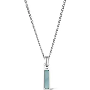 VINCERO Birthstone Tag Pendant Necklace Silver/march/amazonite