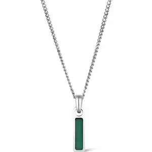 VINCERO Birthstone Tag Pendant Necklace - Silver/may/emerald Crystal