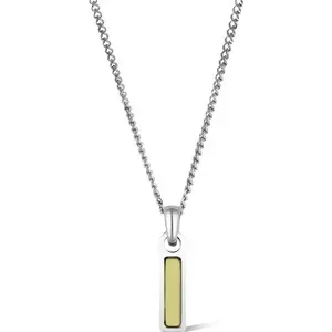 VINCERO Birthstone Tag Pendant Necklace - Silver/november/yellow Quartz
