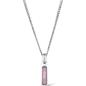 VINCERO Birthstone Tag Pendant Necklace - Silver/october/pink Tourmaline