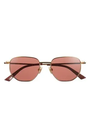 Bottega Veneta 52mm Pilot Sunglasses - Gold/pink